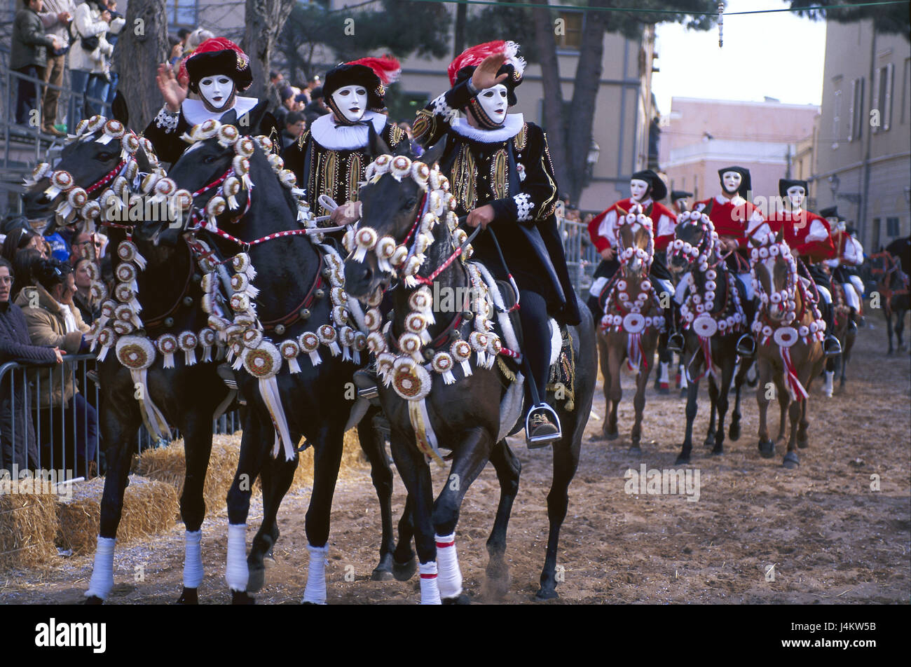 Italy, Sardinia, Oristano, 'Sartiglia', bleed, masks, no model release ...