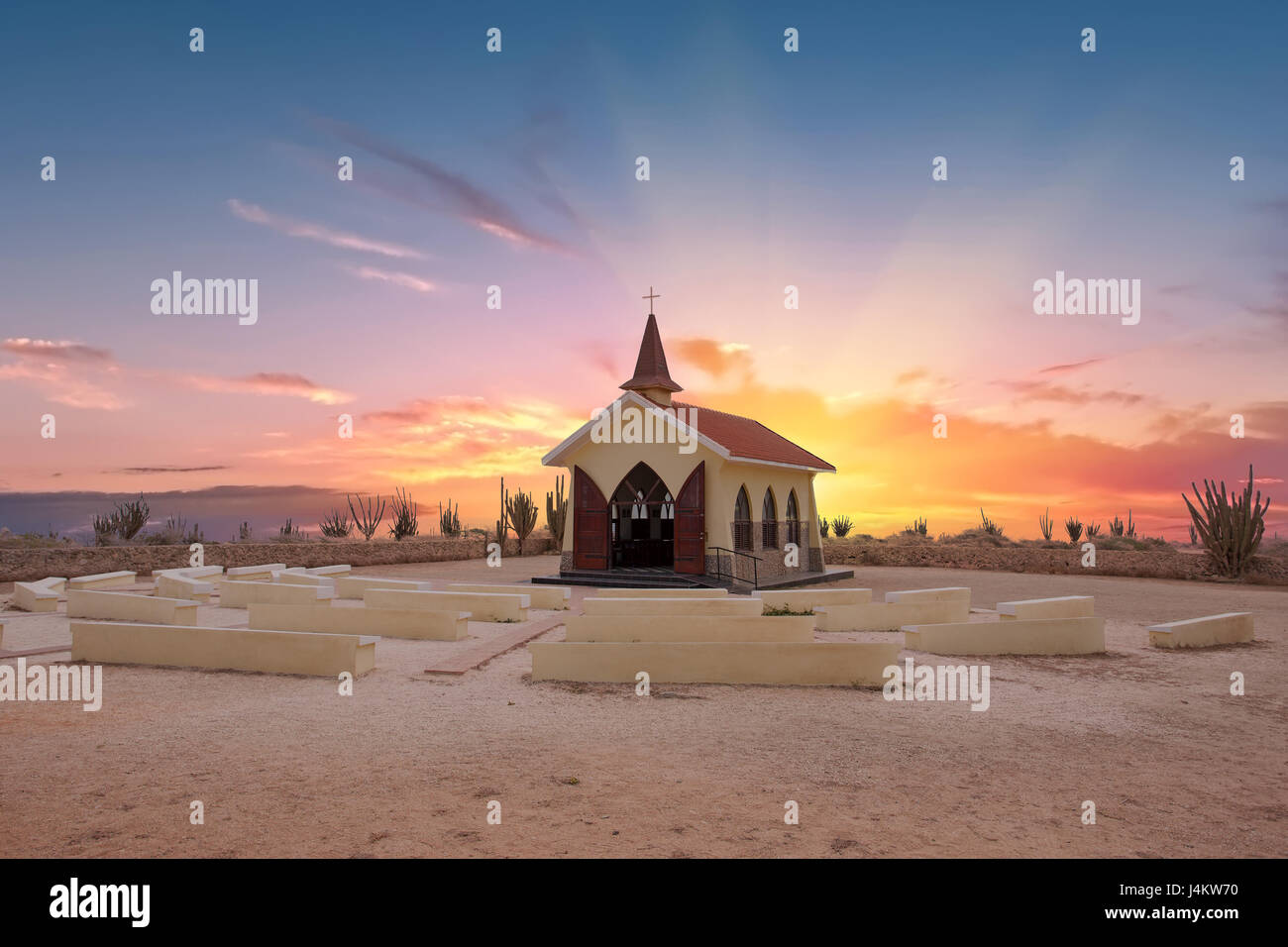 Alto Vista Chapel on Aruba island in the Caribbean Stock Photo - Alamy