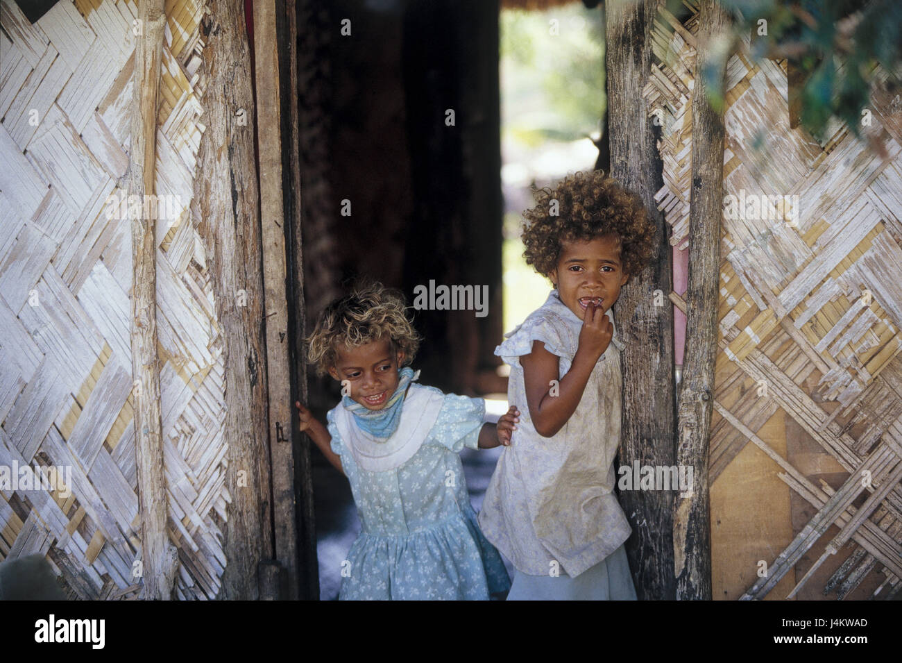 The South Pacific, Fiji islands, Viti Levu, Navala, mountain village ...