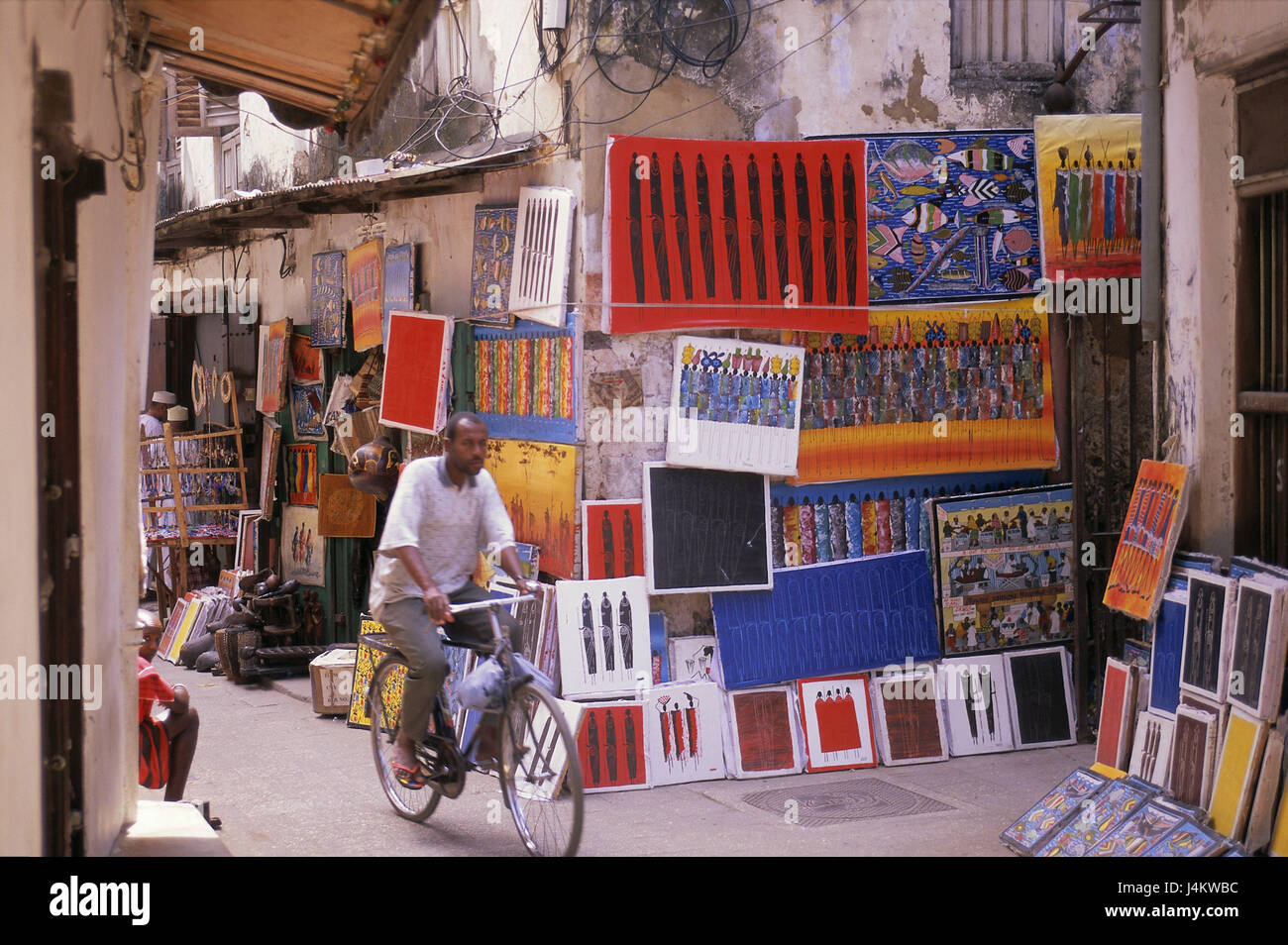 Tanzania, island Zanzibar, Zanzibar city, Old Town 'Stone Town', lane ...