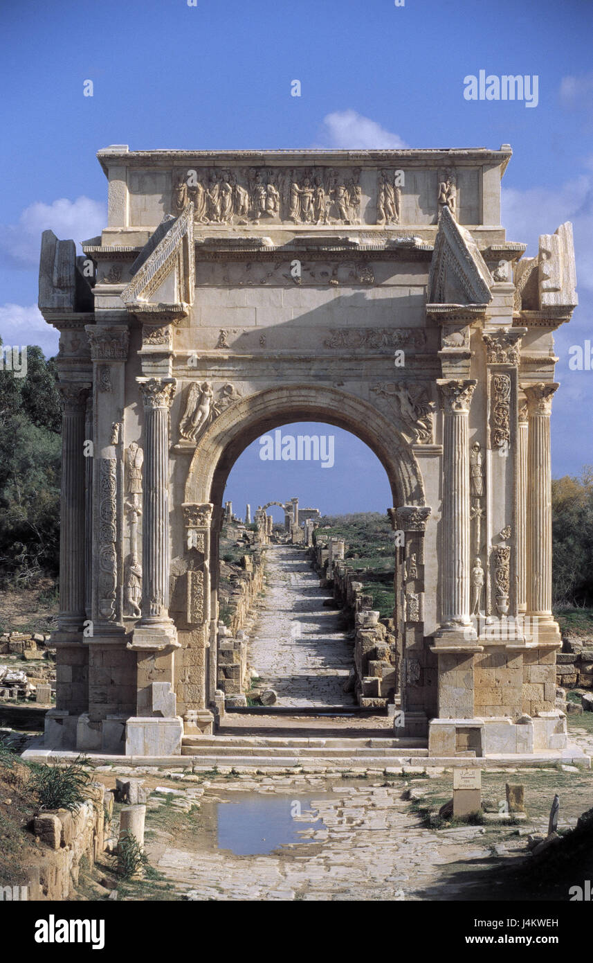 Libya, Leptis Magna, triumphal arch, 3. Cent., to honour Septimus ...