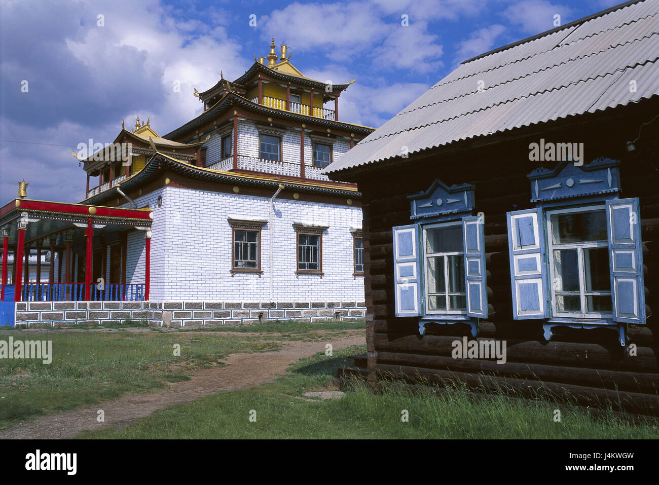 Buriatia, uhlan's Ude, Buddhist temple Ivolginski Datsan, building ...