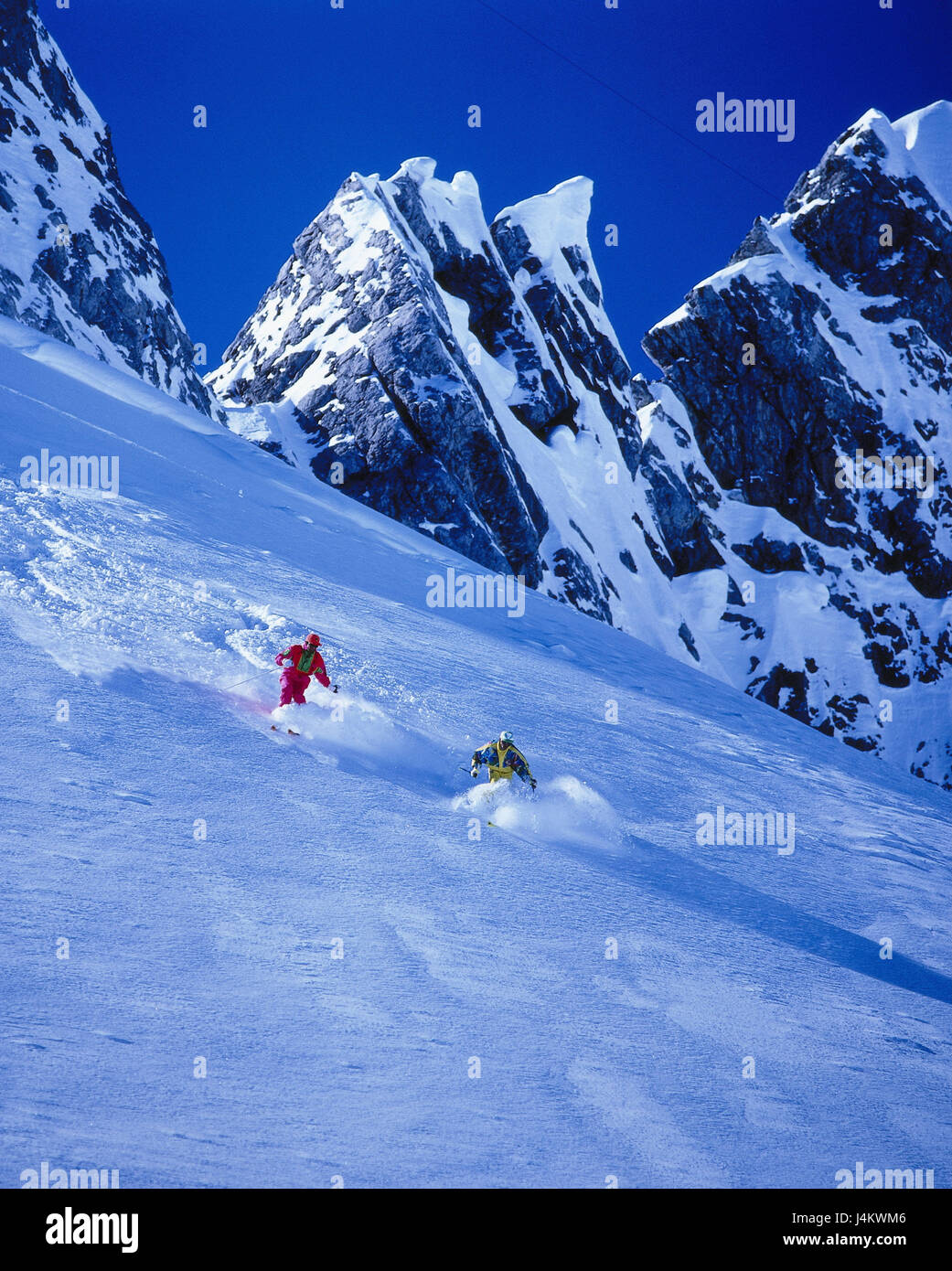Austria, Tyrol, St. Anton in the mountain Arl, mountain landscape ...