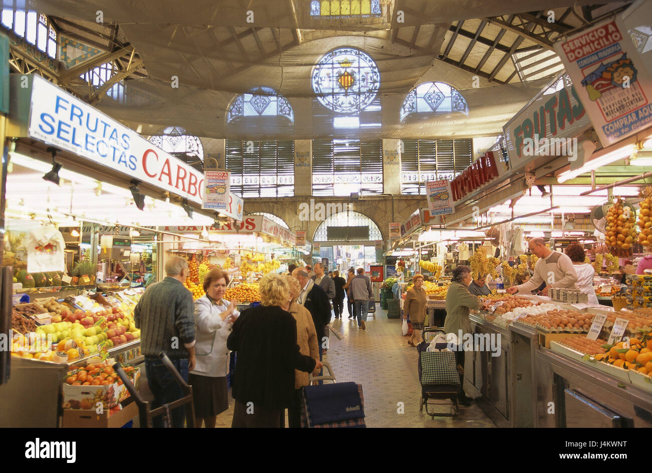 Spain, Valencia, city centre, Old Town, Mercat Central, covered market ...