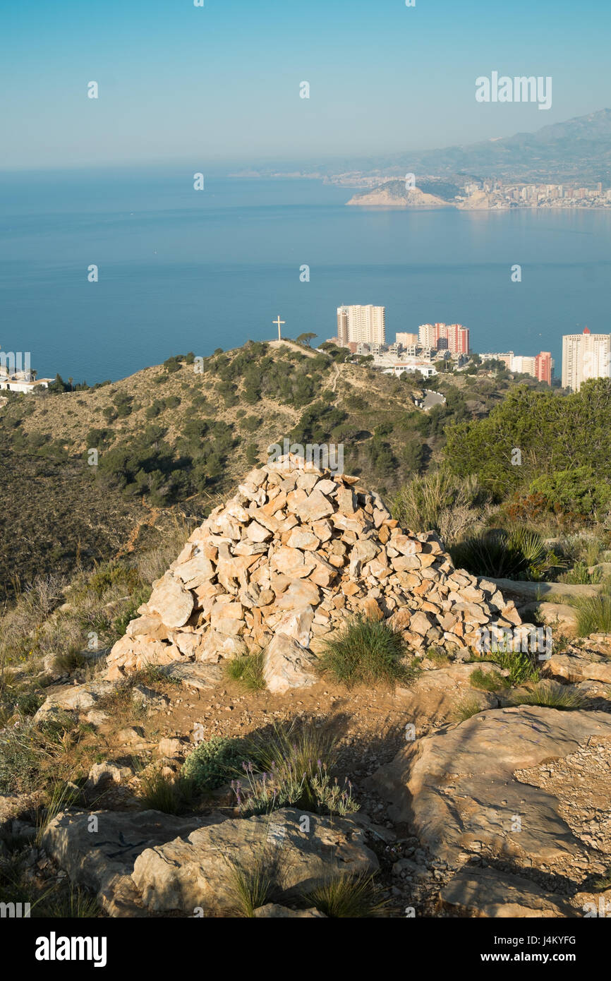 Benidorm as seen from Sierra Helada hikng trail, Costa Blanca, Spain ...