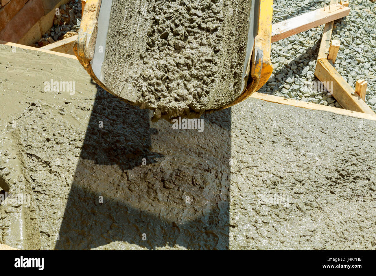 Pouring cement during Upgrade to residential street Concrete pouring ...