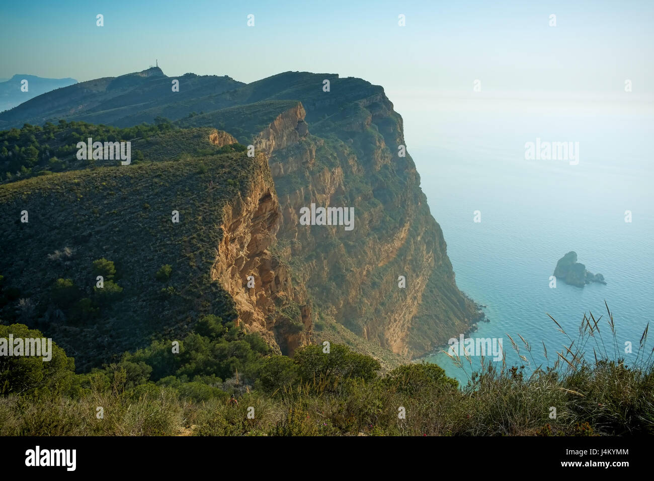 Dramatic cliffs in Sierra Helada natural park, Benidorm, Costa Blanca ...