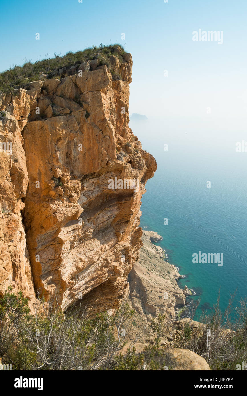 Dramatic cliffs in Sierra Helada natural park, Benidorm, Costa Blanca ...