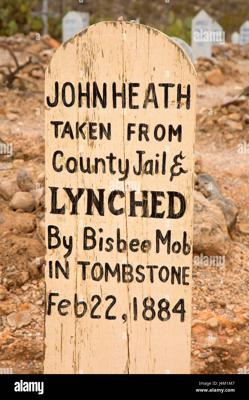 Boot Hill Graveyard, Tombstone, Arizona Stock Photo - Alamy