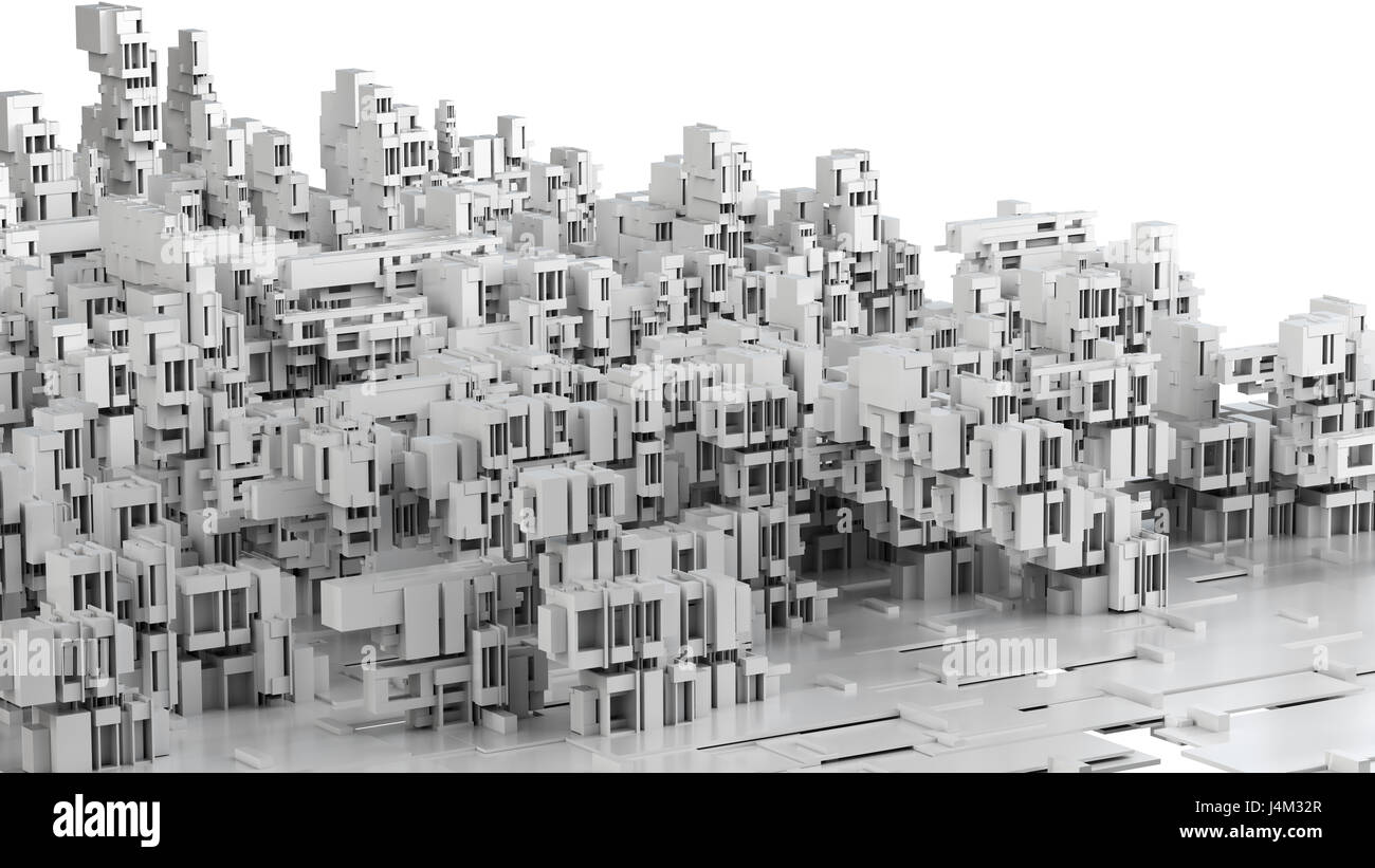 3D illustration of futuristic modern city structure Stock Photo - Alamy