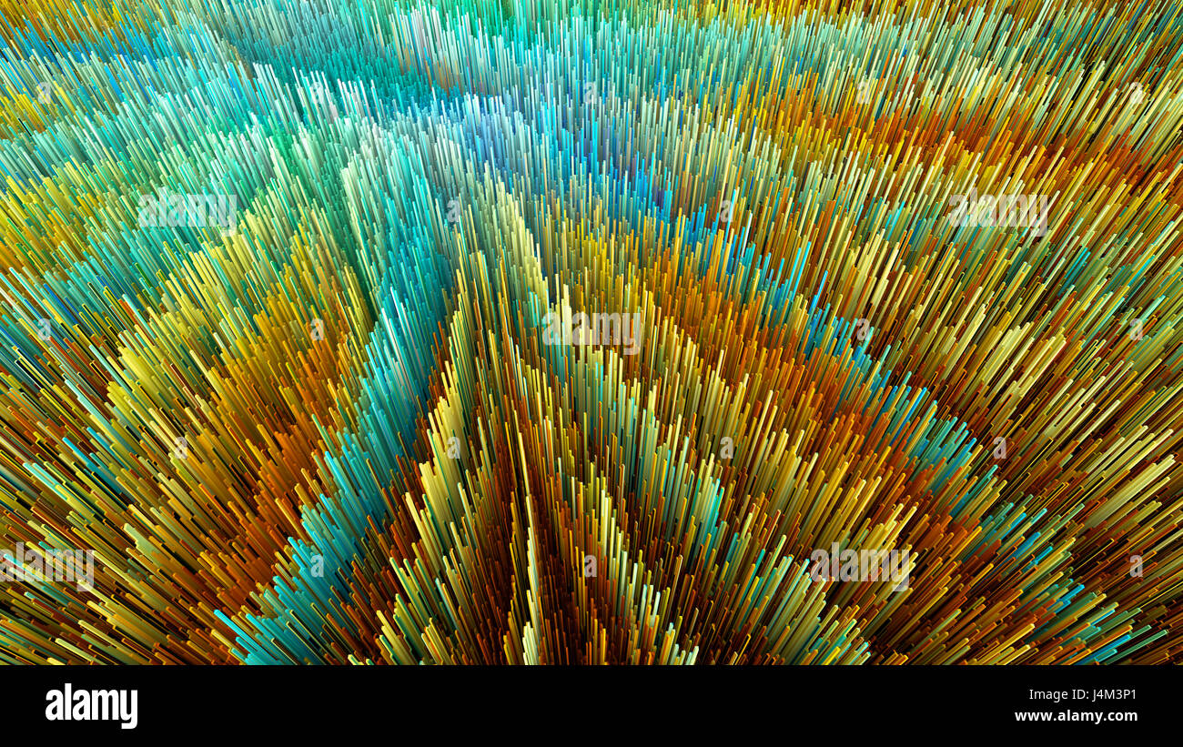 3D illustration of abstract macro render structure made of millions ...