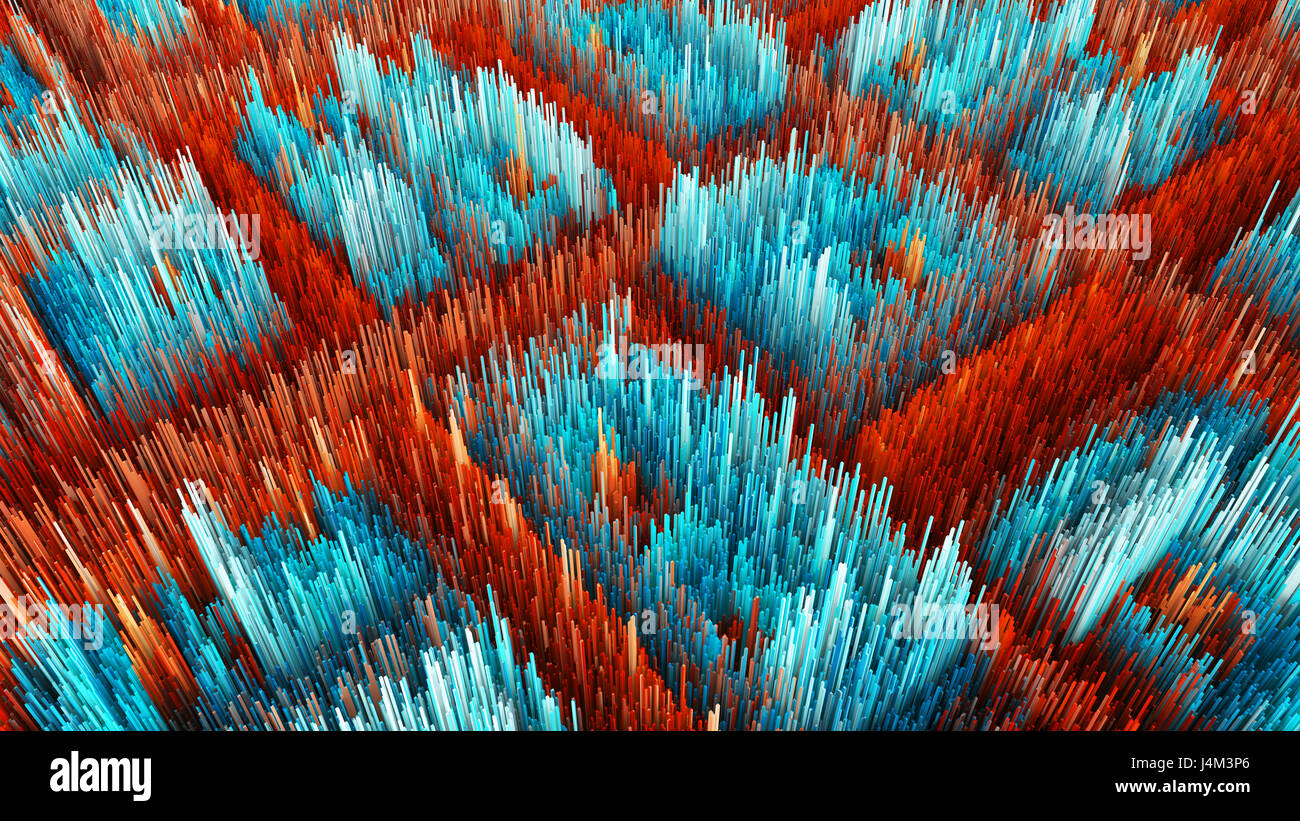 3D illustration of abstract macro render structure made of millions ...