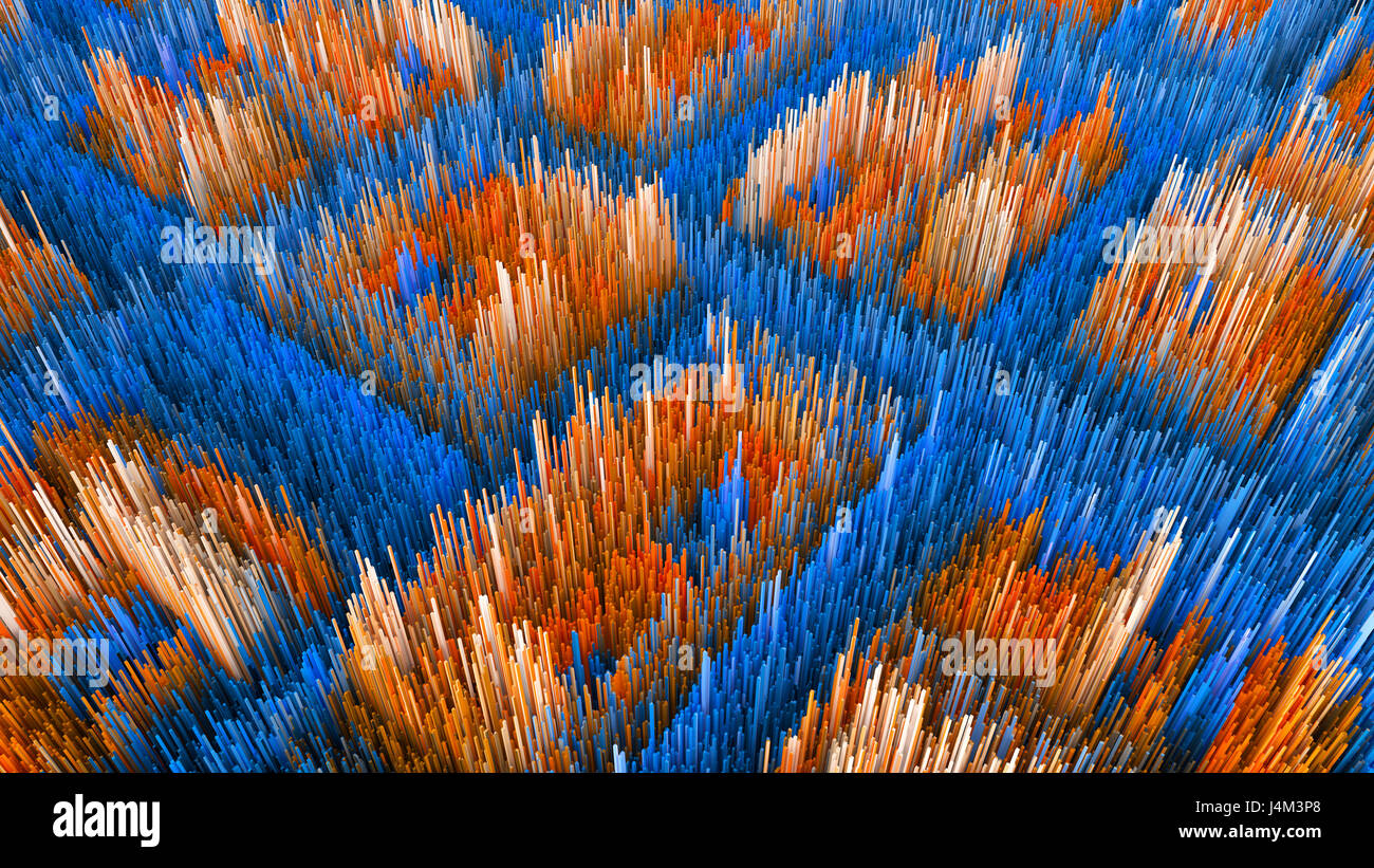 3D illustration of abstract macro render structure made of millions ...