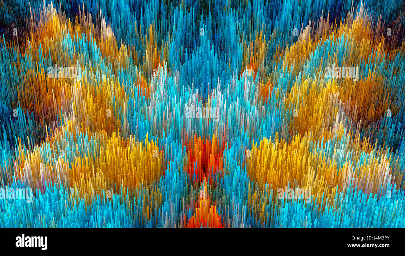 3D illustration of abstract macro render structure made of millions ...