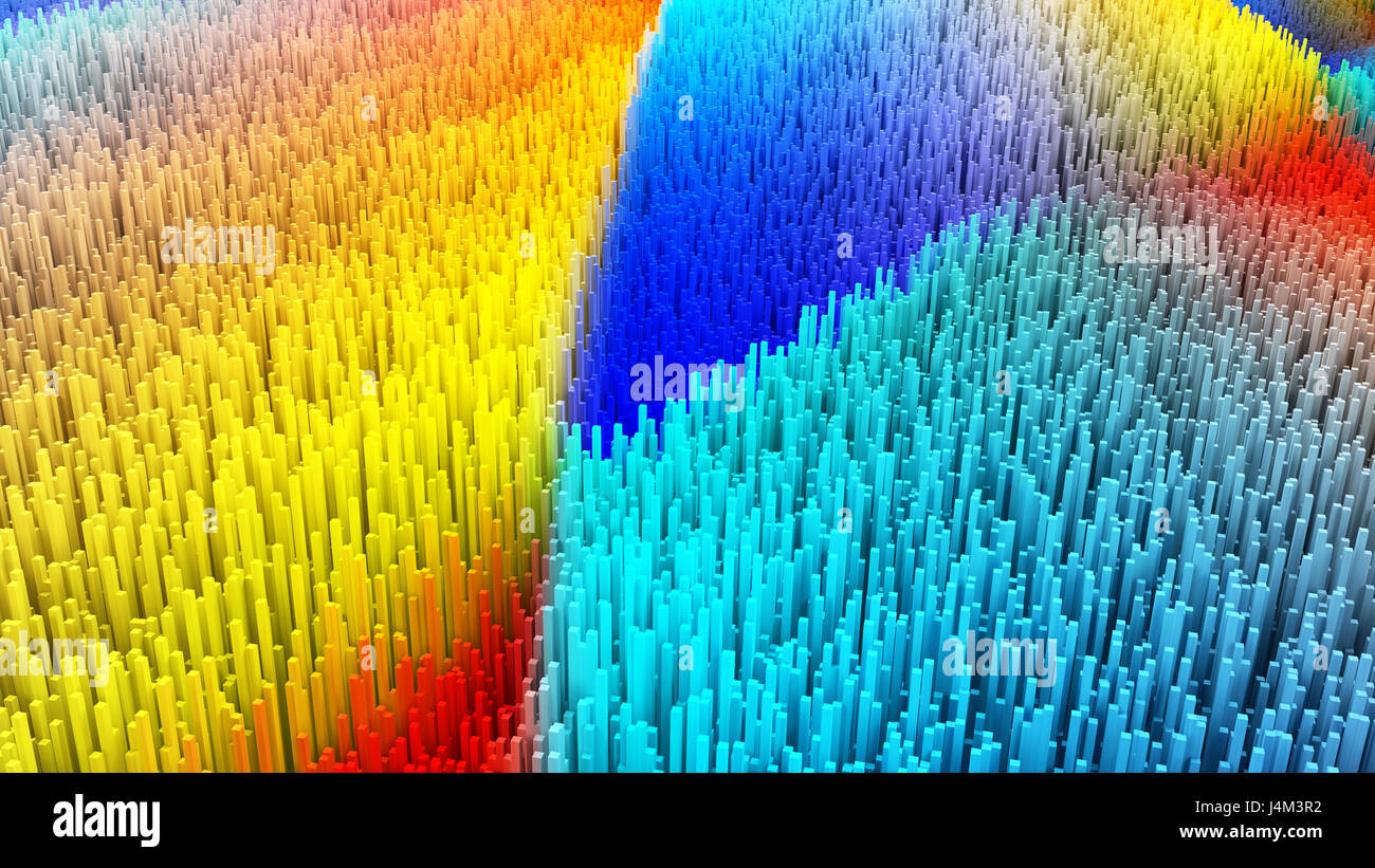 3D illustration of abstract macro render structure made of millions ...