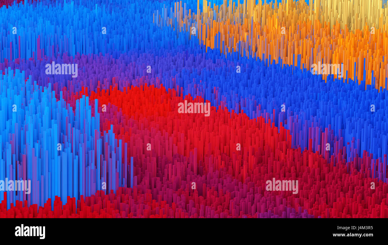 3D illustration of abstract macro render structure made of millions ...