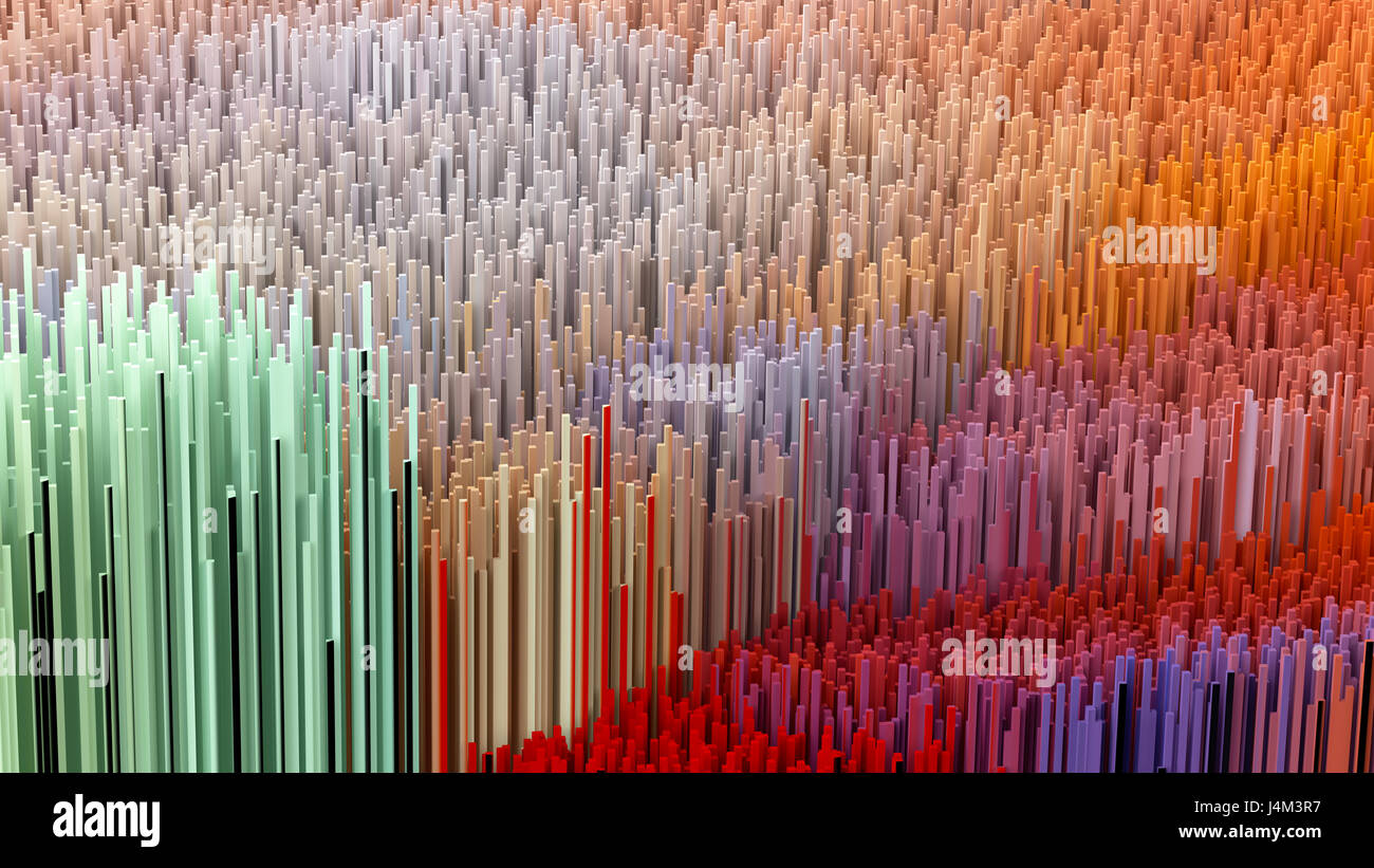 3D illustration of abstract macro render structure made of millions ...