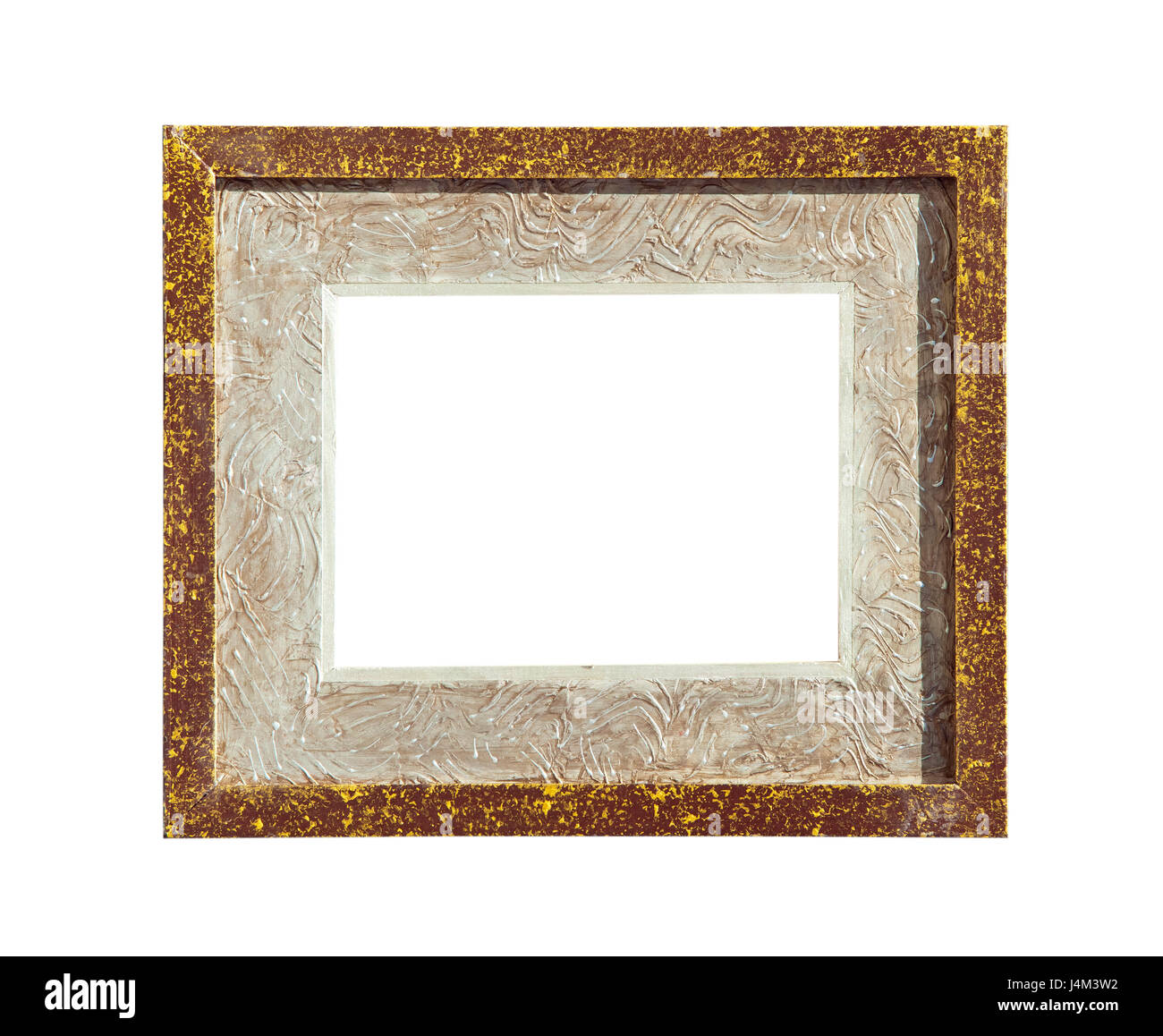 Brown design canvas photo frame isolated on white background Stock ...