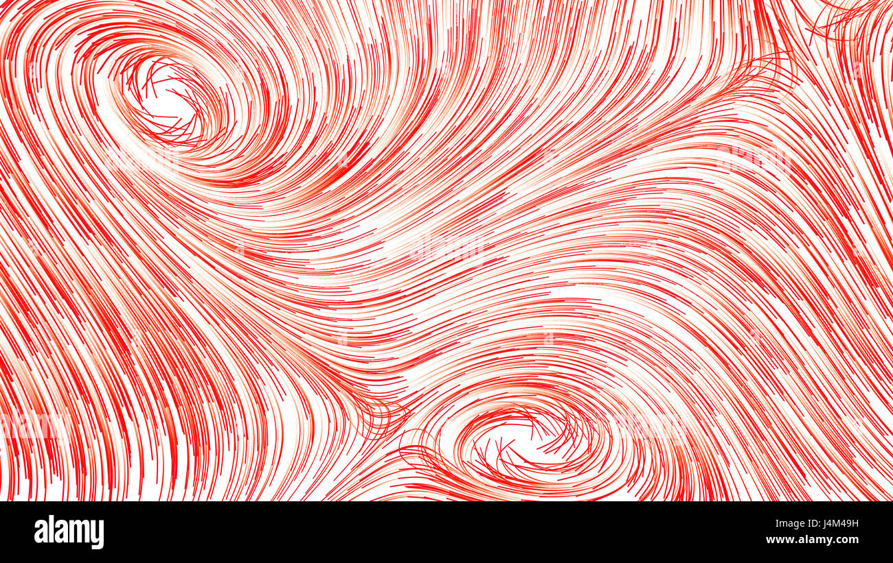 3D illustration of curl red lines ornament surface Stock Photo - Alamy