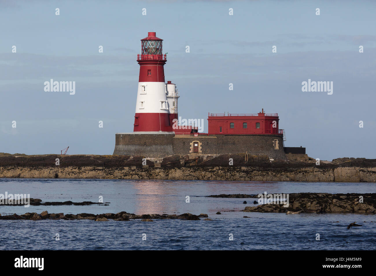 Longstone Lighthouse on Staple Island at the Farne Islands off the ...