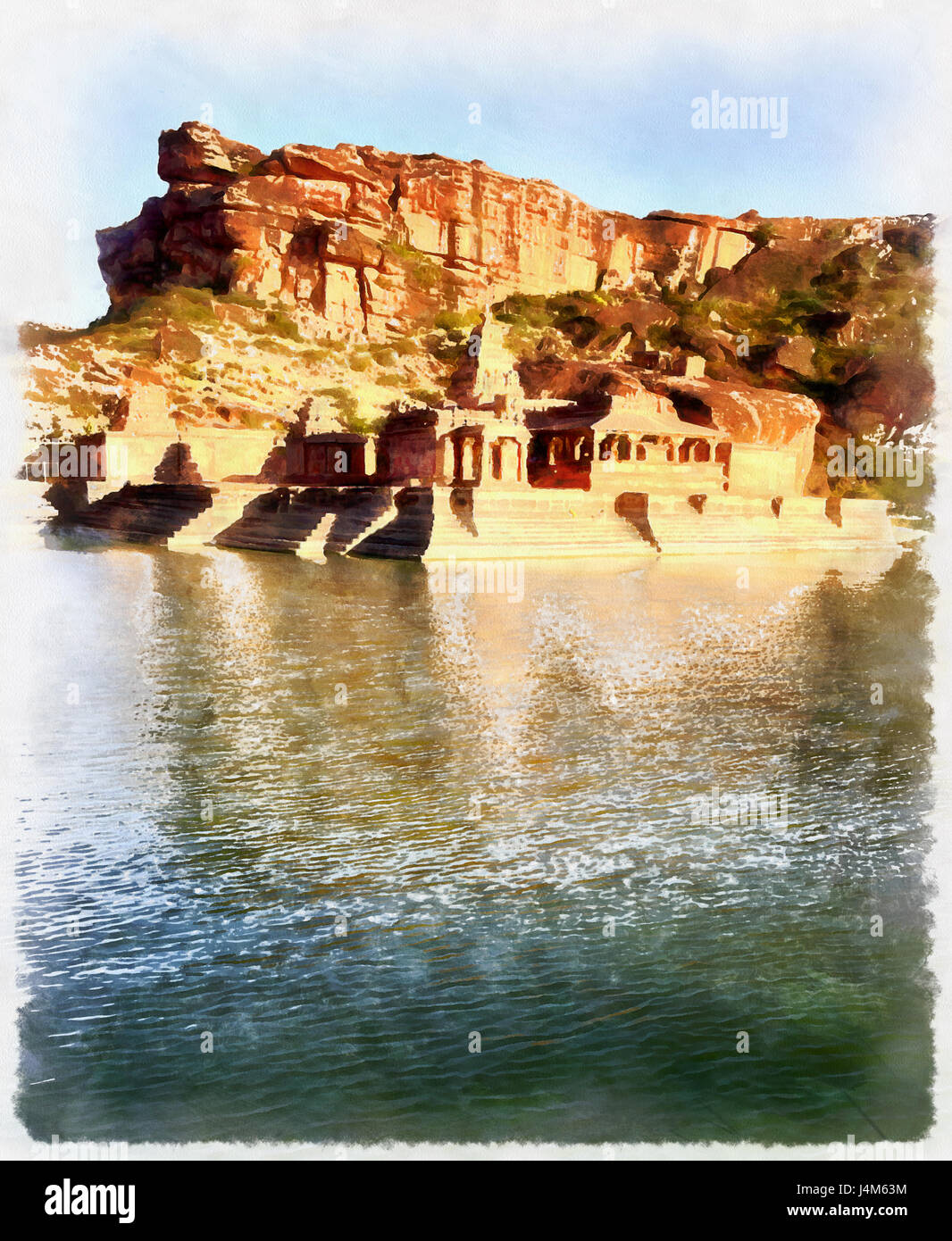 Colorful painting of Bhutanatha temple (6th century), Badami, Karnataka ...