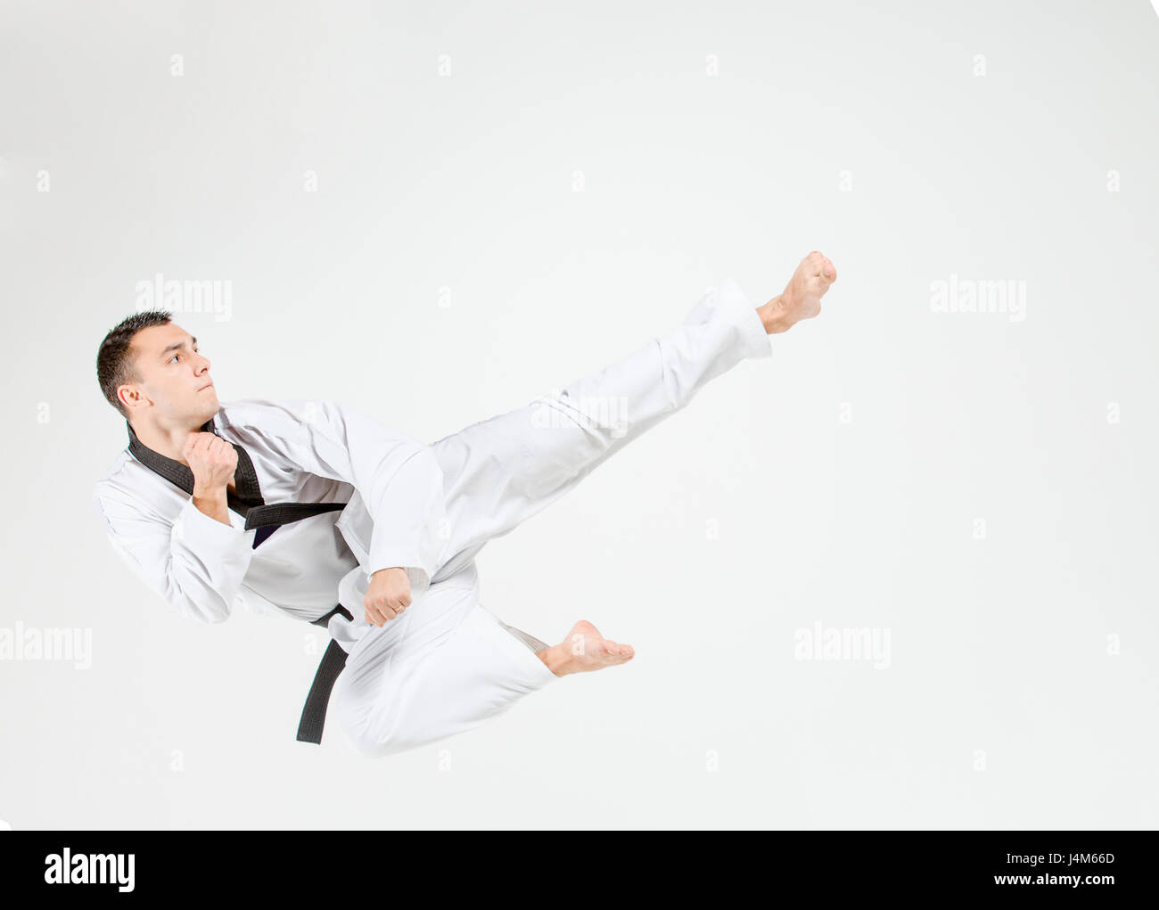 Karate jump kick hi-res stock photography and images - Alamy