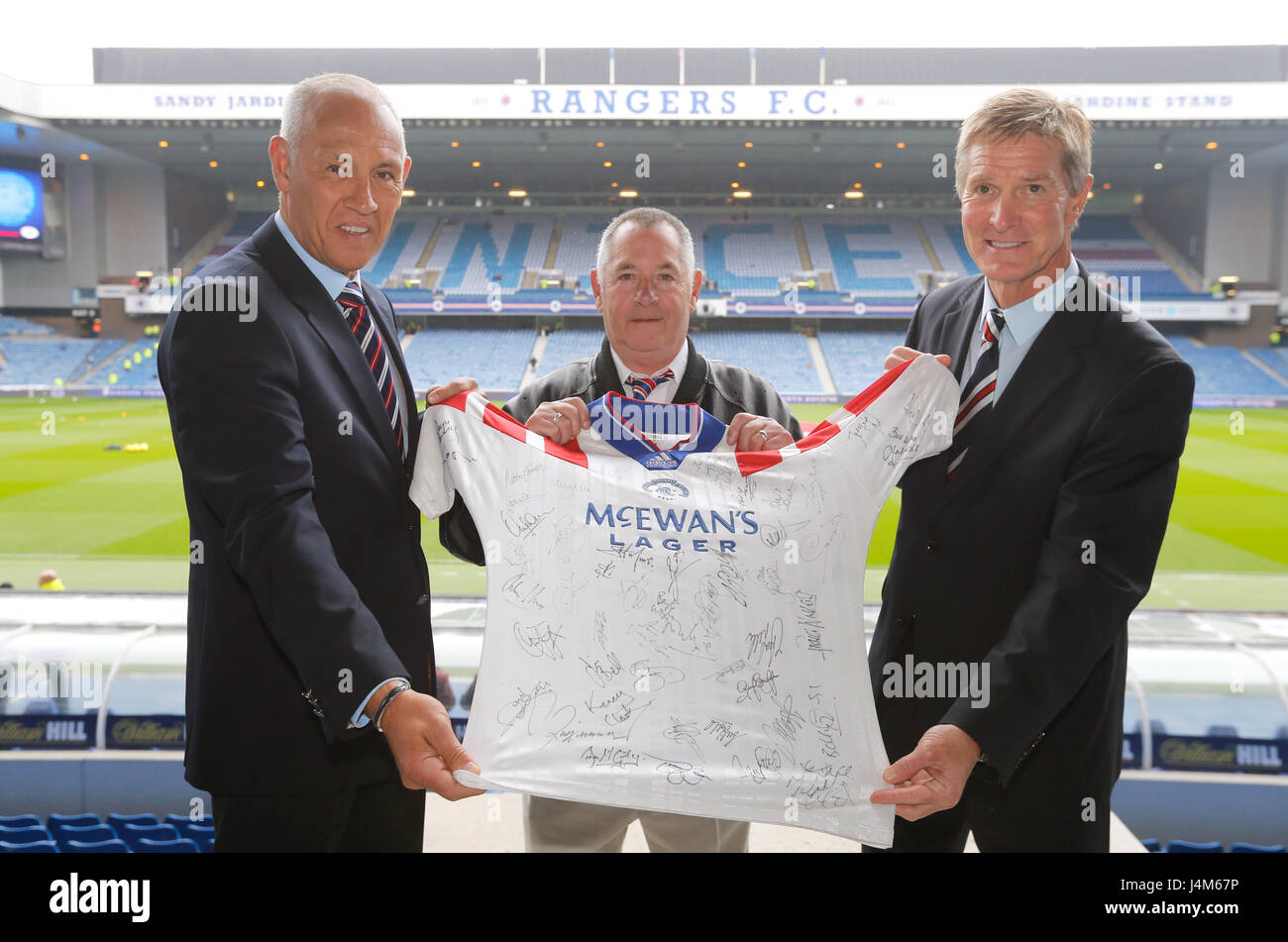 Rangers club ambassadors Mark Hateley (left) and Richard Gough pose for ...