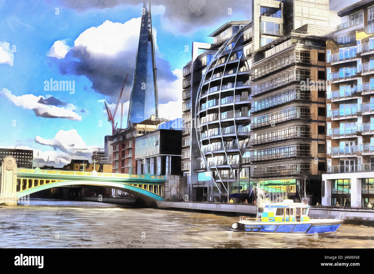 River thames watercolour hi-res stock photography and images - Alamy