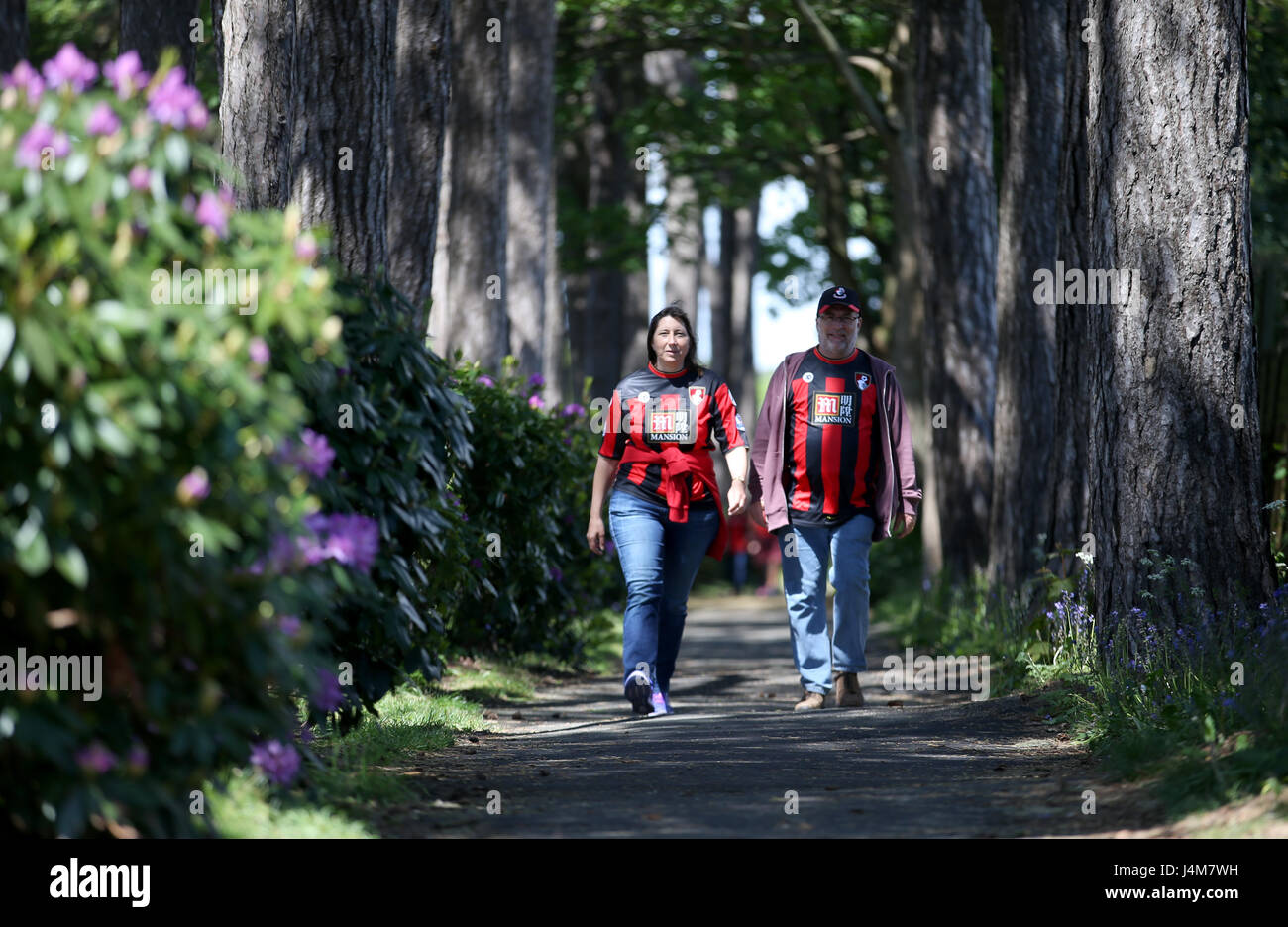 AFC Bournemouth fans arriving for the Premier League match at the ...