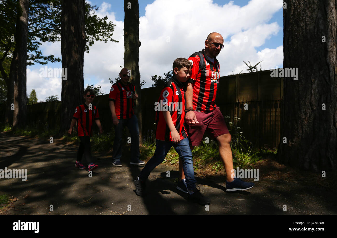 AFC Bournemouth fans arriving for the Premier League match at the ...