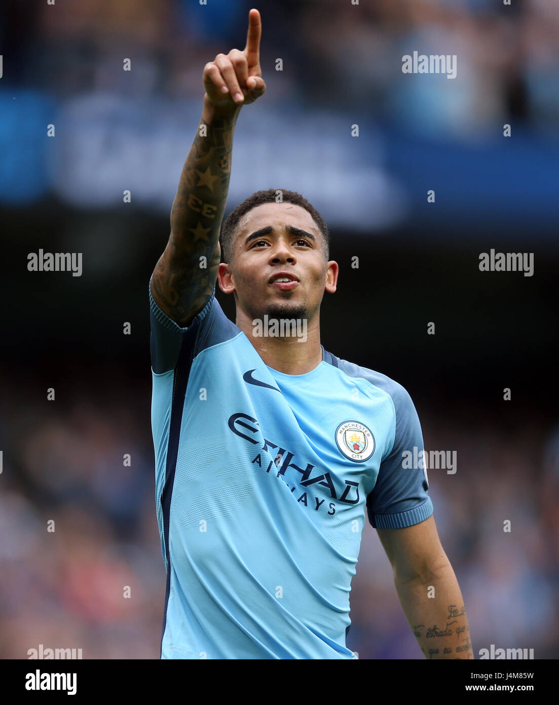 Manchester City's Gabriel Jesus celebrates scoring his side's second ...