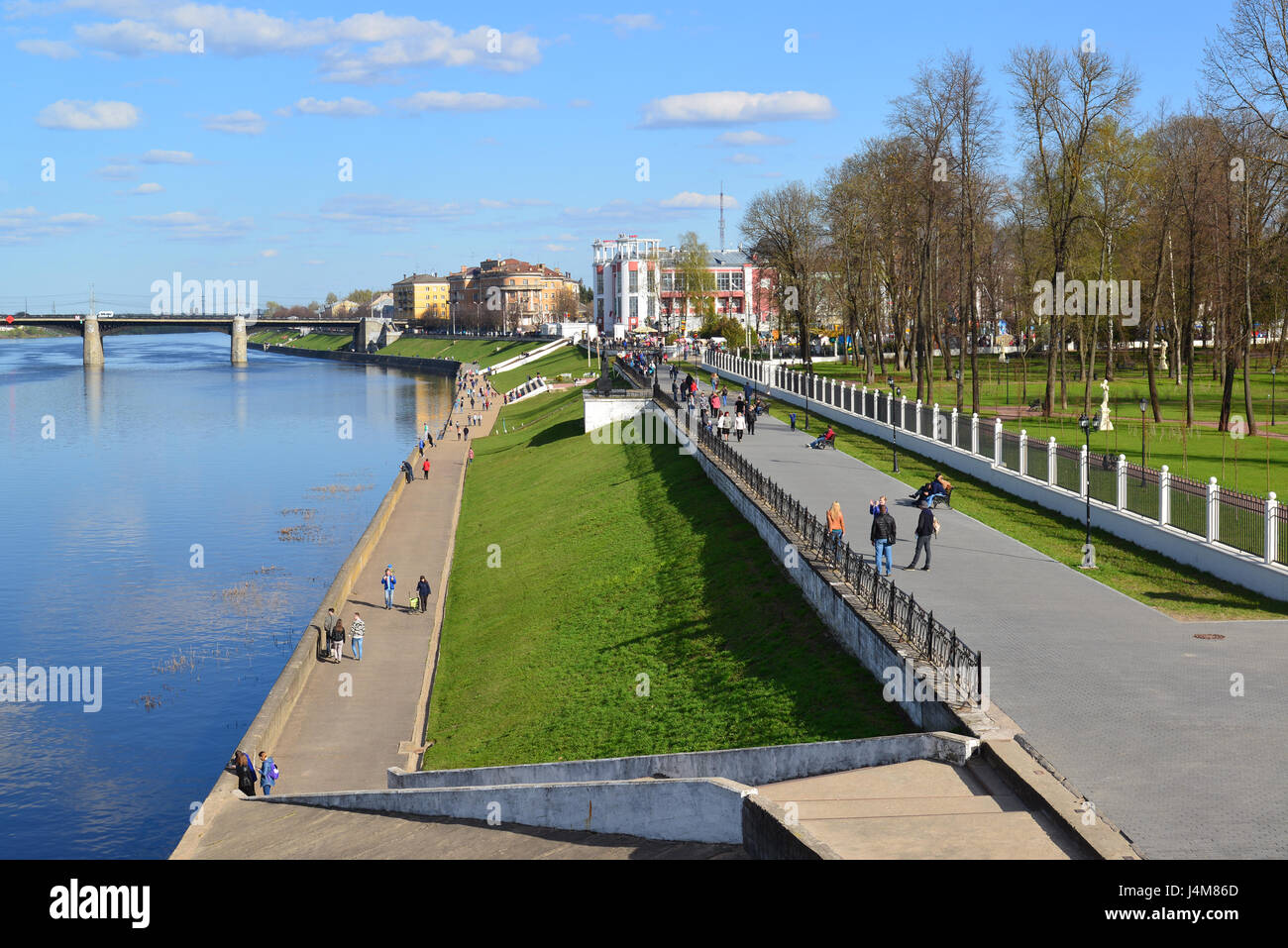 Tver, russia - may 07.2017. View from above on quay of a Mikhail Yaroslavich Stock Photo - Alamy
