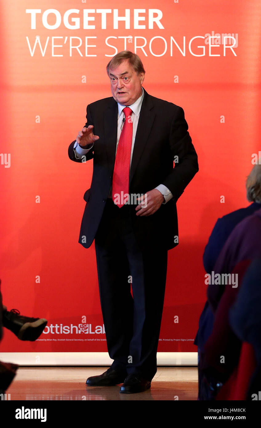 Former deputy prime minister Lord Prescott delivers a speech at a ...