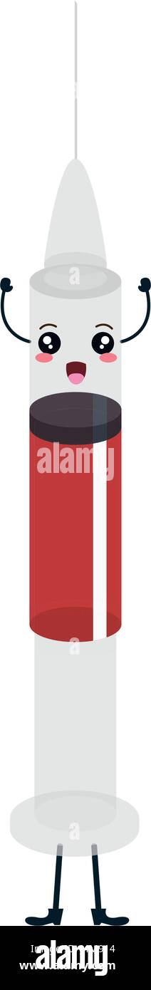 medical Syringe with blood comic character Stock Vector Image & Art - Alamy