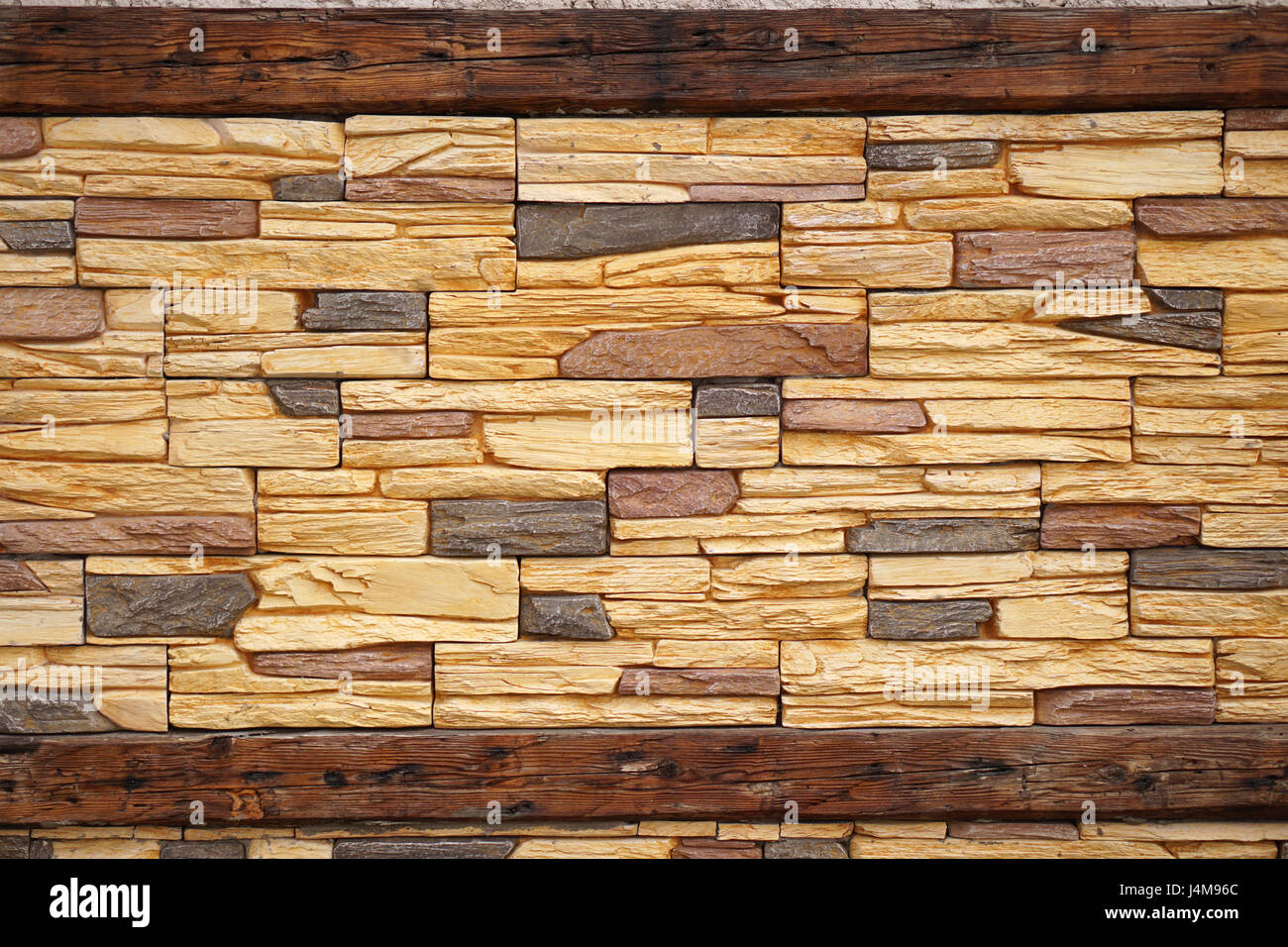 Rusted Wood and Stone Masonry Wall Stock Photo - Alamy