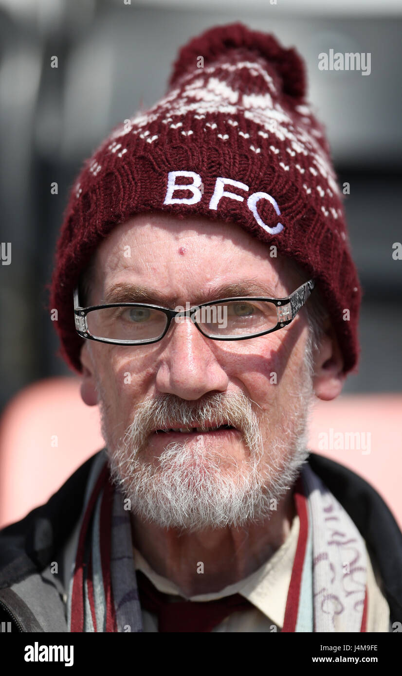 A Burnley fan in the stands before the Premier League match at the ...