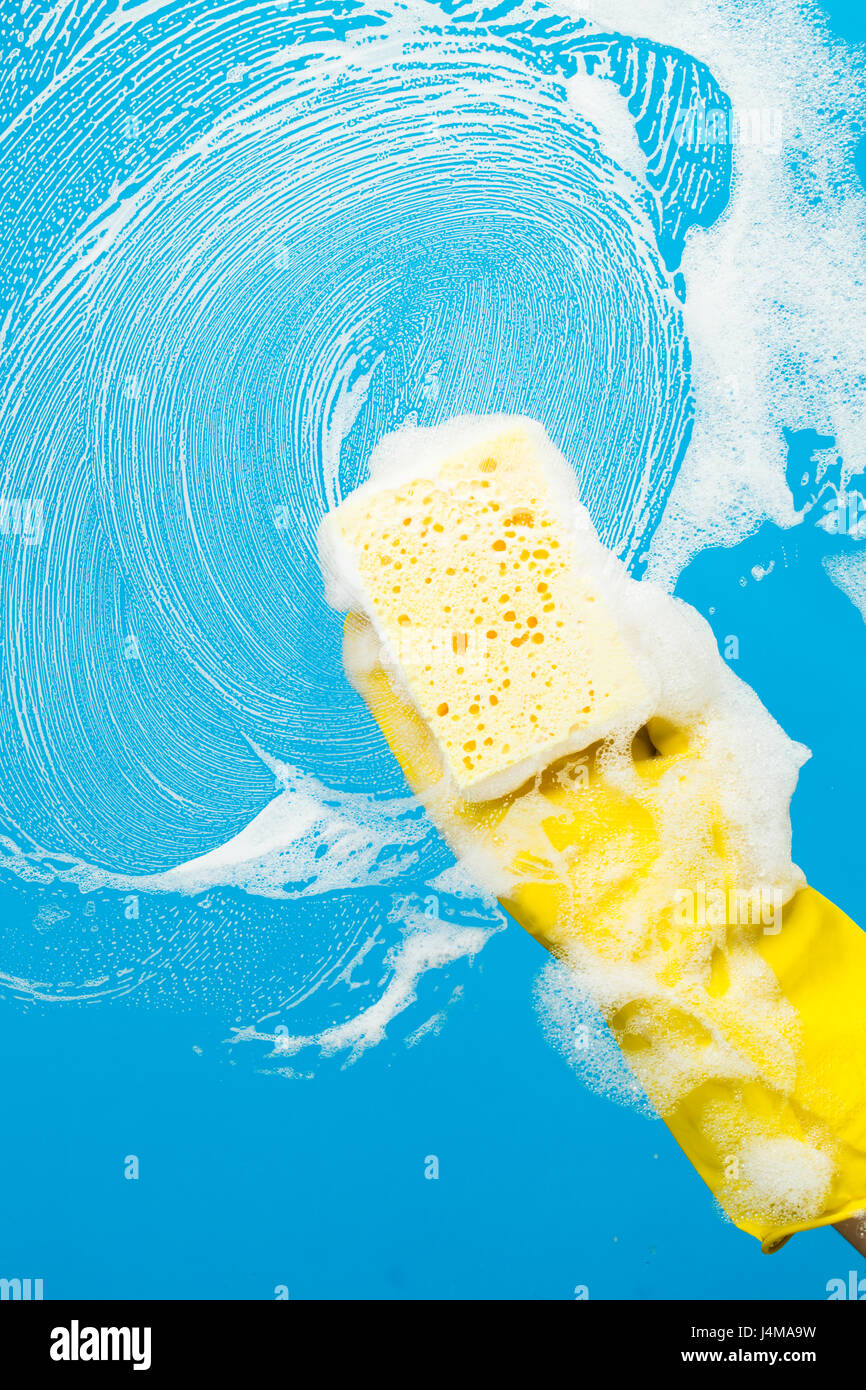 Photo of person washing window Stock Photo - Alamy