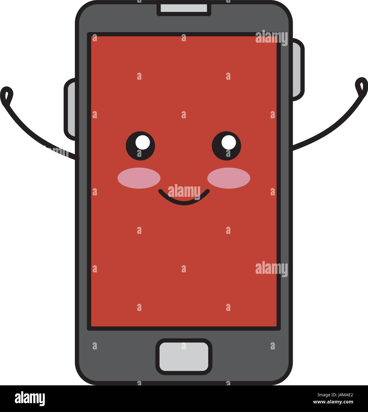 smartphone device comic character Stock Vector Image & Art - Alamy