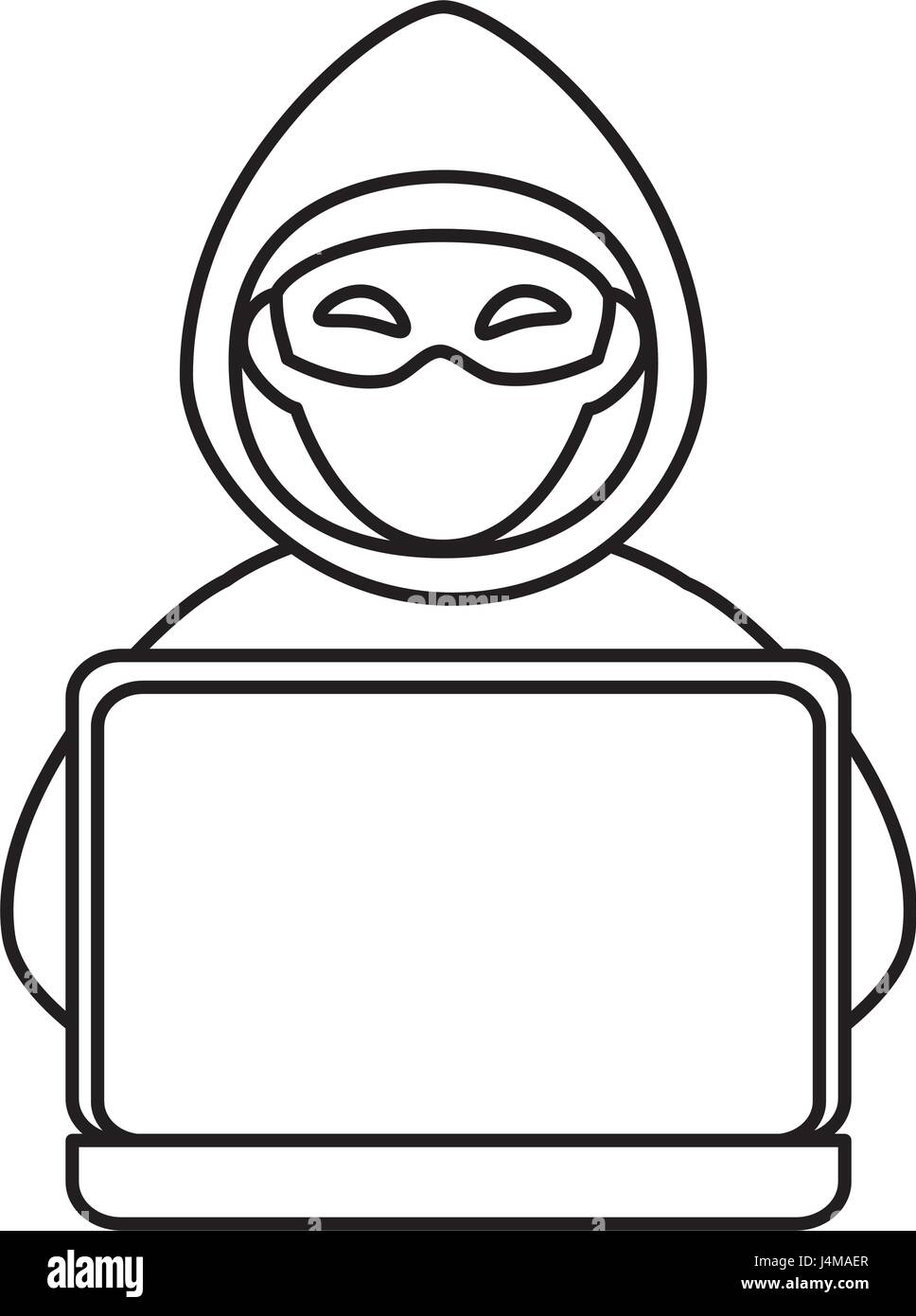 Hacker with computer avatar character Stock Vector Image & Art - Alamy