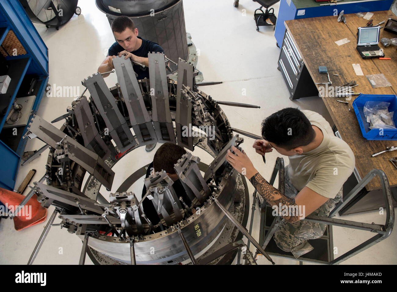 Aerospace propulsion technicians from the 18th Component Maintenance ...