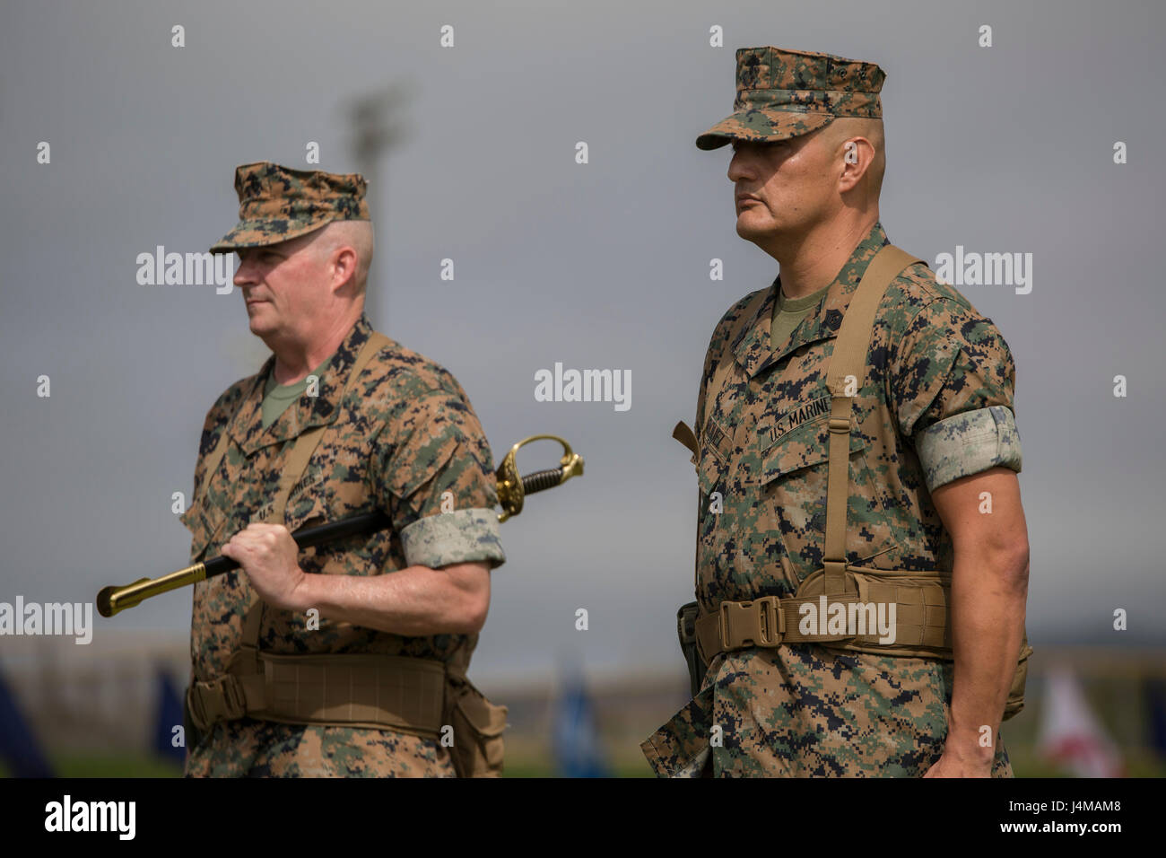 Sgt. Maj. Mario A. Marquez stands ready to receive the noncommissioned ...