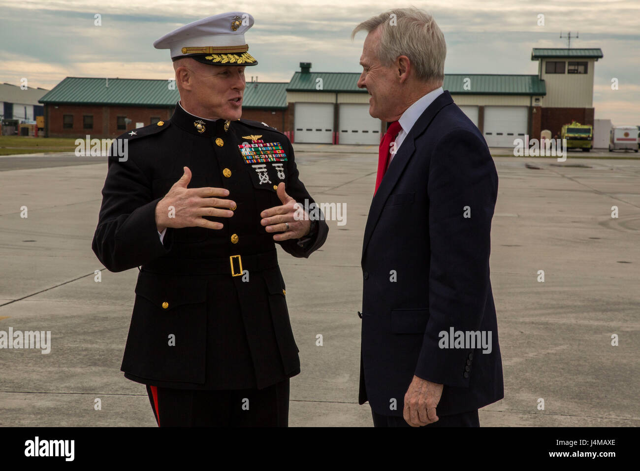U.S. Marine Corps Brig. Gen. Thomas S. Weidley, left, commanding ...