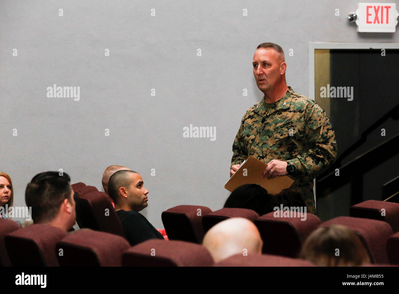 Col. Peter D. Buck addresses military members and the Laurel Bay ...