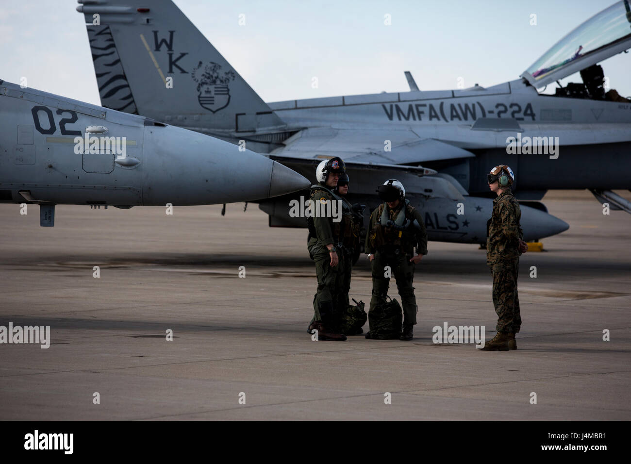 U.S. Marines with Marine All-Weather Fighter Attack Squadron (VMFA) 224 ...