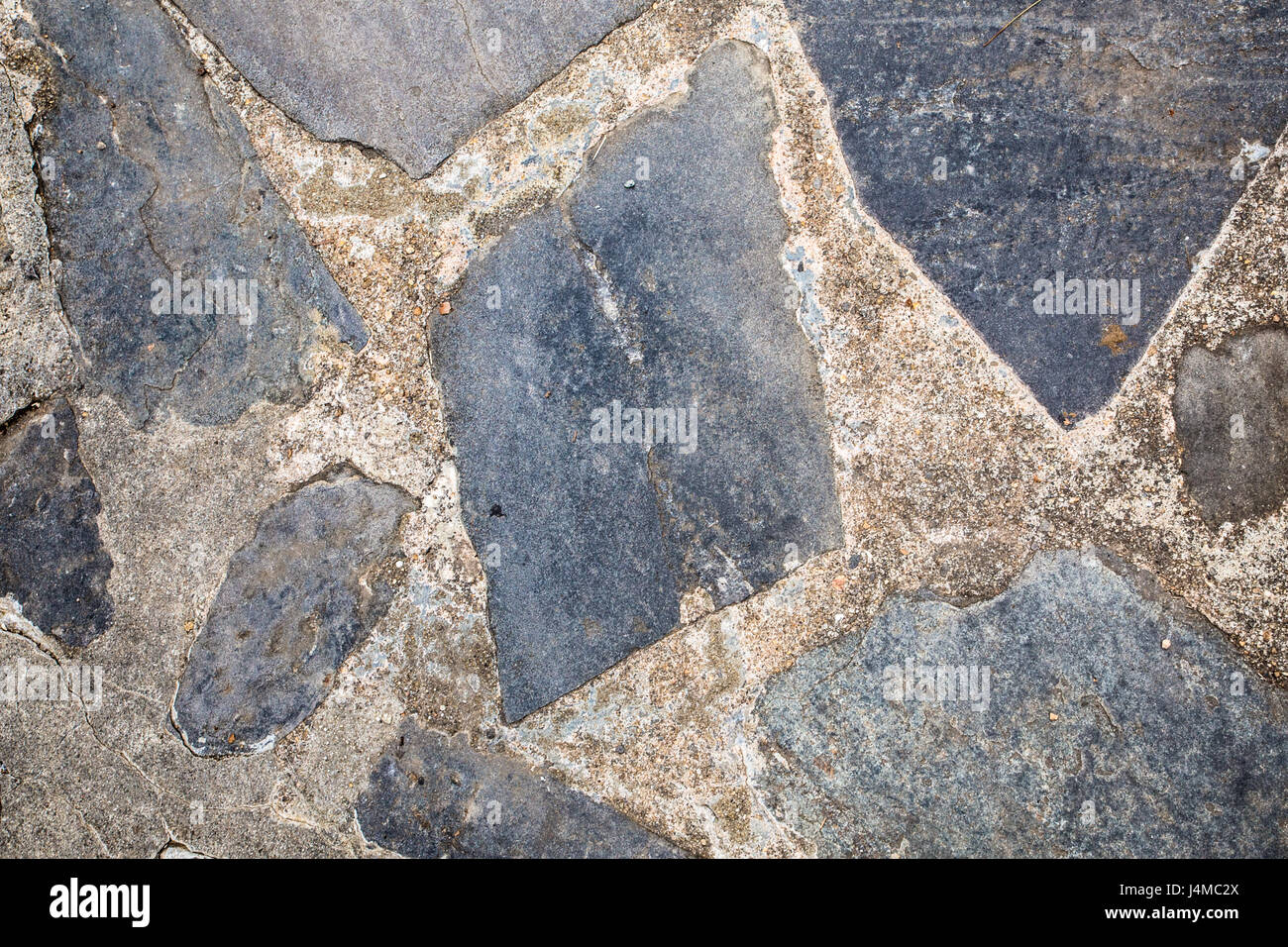 Rough garden slate and cement patio texture Stock Photo - Alamy