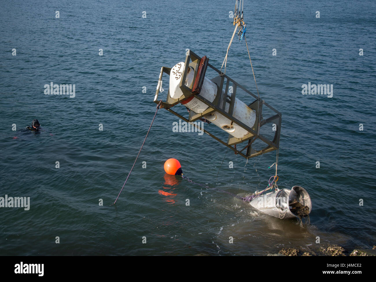 A member of the Republic of Korea (ROK) Navy Underwater Dive Team ...