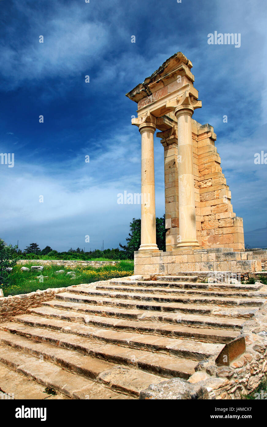 The temple in the Sanctuary of Apollo Hylates close to Ancient Kourion ...