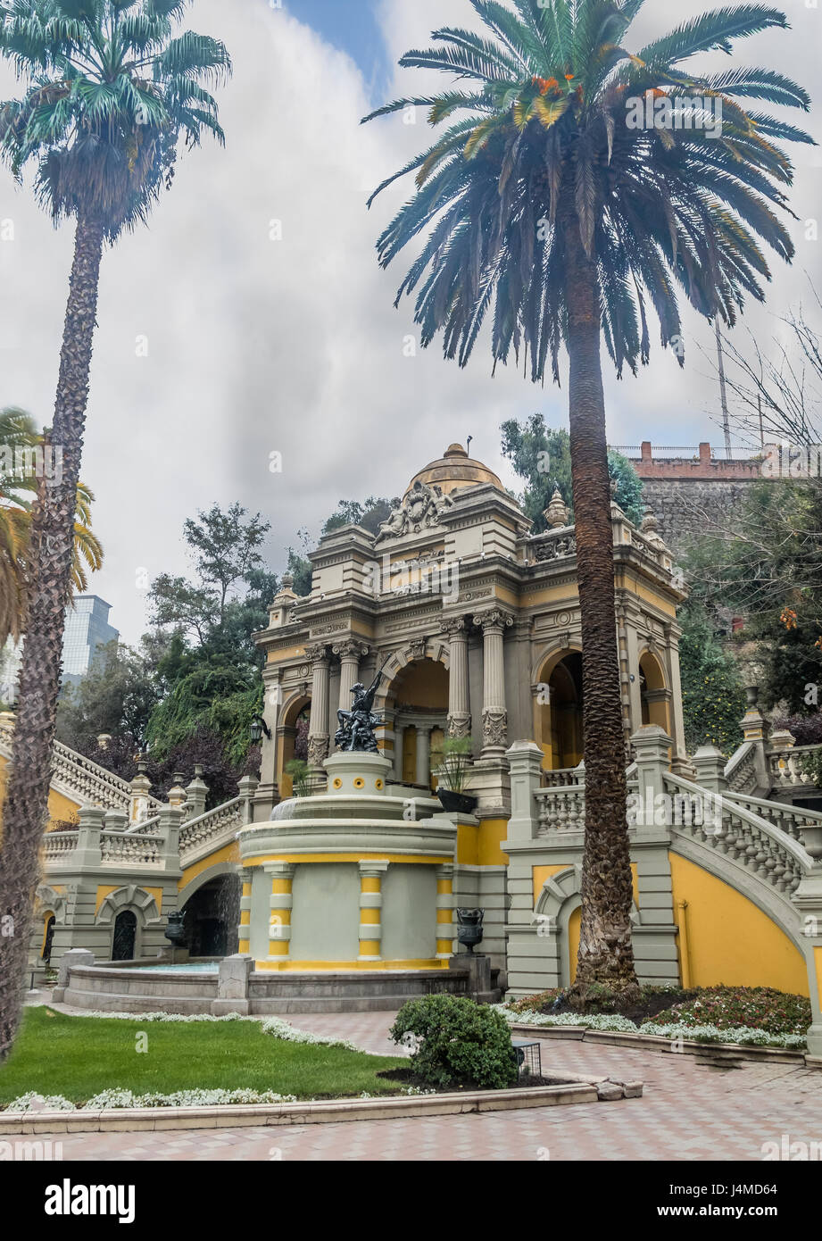 Neptune fountain at Santa Lucia Hill - Santiago, Chile Stock Photo - Alamy