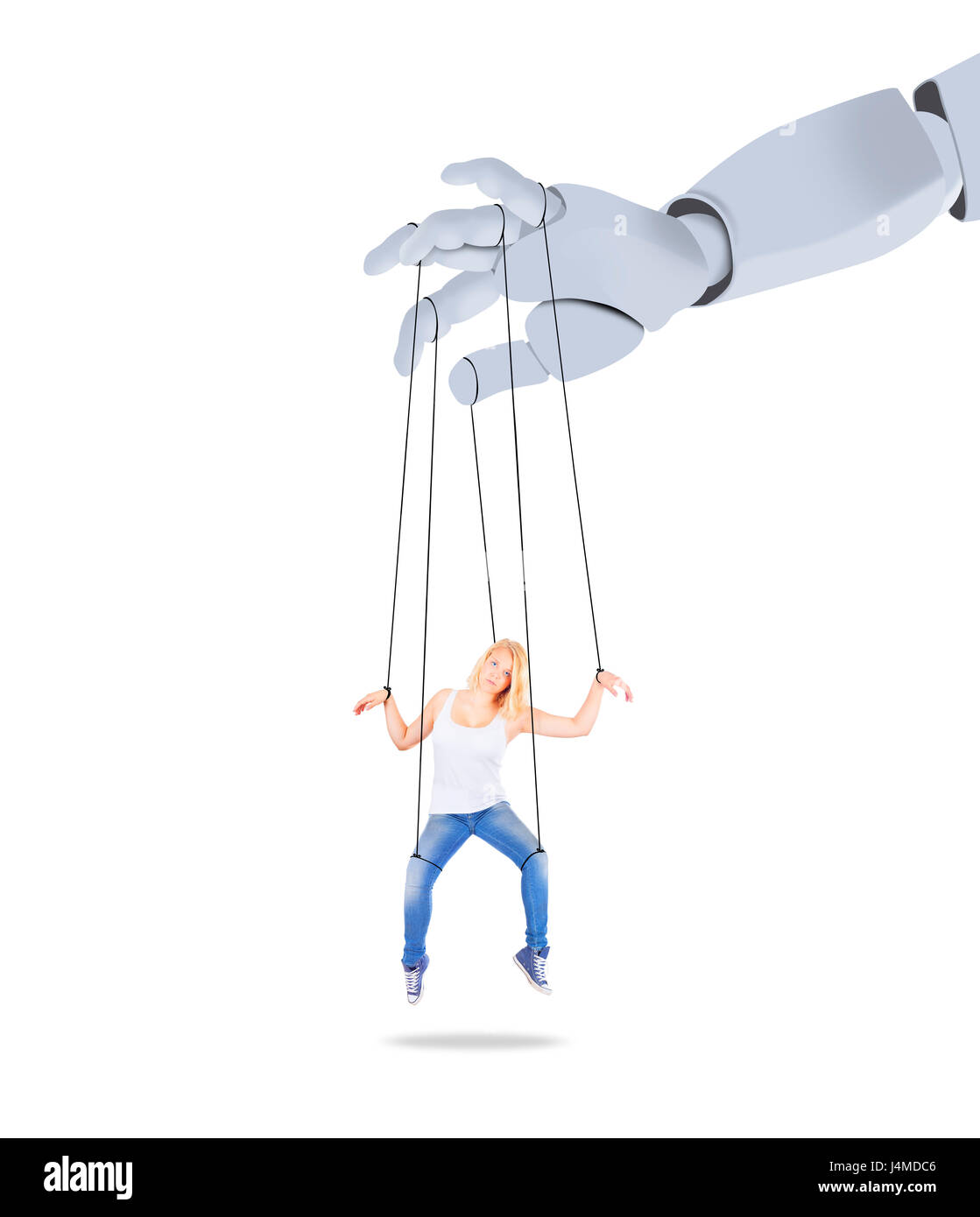 Robot controlling human Stock Photo - Alamy