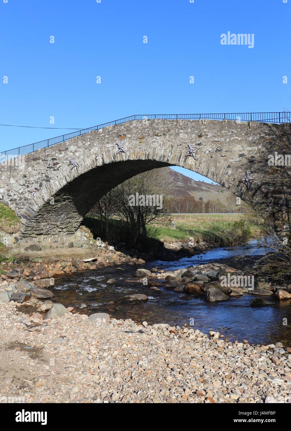 Old bridge over Shee Water Spittal of Glenshee Scotland May 2017 Stock ...